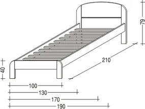 Gazel BERGHEN dřevěná postel N 90 bílá