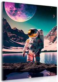 Obraz astronaut na povrchu neznámé planety - 40x60