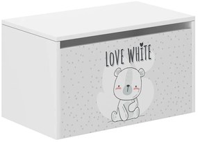 WD Dětský box na hračky 69 x 40 x 40 cm - Bílý medvídek