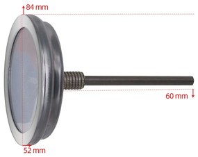 GASTROMEX Teploměr do udírny nebo grilu GMEX nerez do 300 °C