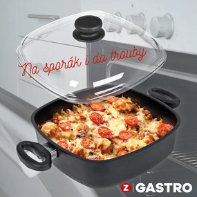 AMT Gastroguss Titanový pekáč 24 x 24 x 7 cm / 2.8 l s poklicí