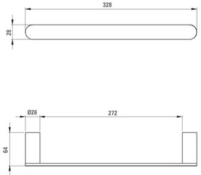 Deante ADR_0611 - Nástěnný věšák na ručníky ROUND 32,8 cm lesklý chrom