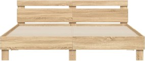 Rám postele s čelem a LED osvětlením dub sonoma 180 x 200 cm 3207527