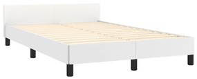 vidaXL Rám postele s čelem bílý 120 x 190 cm umělá kůže