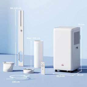 Mobilní klimatizace s odtahovou hadicí 12000 BTU 3,5 kW, 5 v 1, 24hodinový časovač, dálkové ovládání do 35㎡
