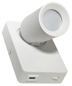 BOWI Nástěnné bodové svítidlo TAFT 1xGU10/30W/230V USB bílá BW0199