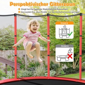 Costway Zahradní trampolína Ø165 cm s ochrannou sítí trampolína do 135 KG odolná