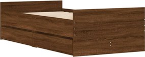 Rám postele se zásuvkami hnědý dub 75 x 190 cm Small Single 3207391