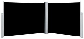 vidaXL Zatahovací boční markýza / zástěna černá 140 x 1000 cm