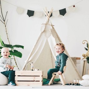 Vigvam design Teepee My Linen World, Natur- ČTVERCOVÉ BEZ DOPLŇKŮ