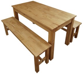Stůl 140x70 + 2 lavice CORONA 2 vosk