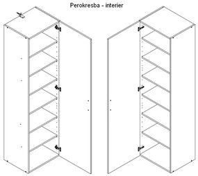 Policová skříň Multiraum, 45 cm, bílá