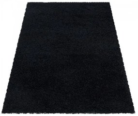 Vopi | Kusový koberec Sydney shaggy 3000 black - Kruh průměr 160 cm
