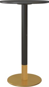 HOMCOM Kulatý Barový Stůl Bistro Stůl Vysoký Jídelní Stůl Moderní Styl Ocelový Rám rozměry 60Š x 60H x 102V cm Černý