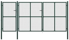 Zahradní brána ocelová 400 x 200 cm zelená 144315