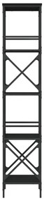 Petromila Knihovna s 5 policemi černá 59 x 35 x 171 cm kompozitní dřevo