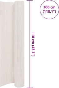 Oboustranný zahradní plot 110 x 300 cm bílý 317151