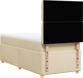 Box spring postel s matrací krémová 90x190 cm textil 3291147