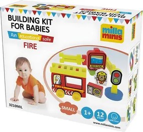 MILLAMINIS Stavebnice Požární stanice / Stavebnice / Pěna / 12 dílků /