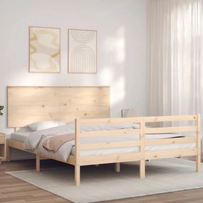 Rám Postele S Čelem King Size Masivní Dřevo
