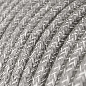 creative cables Závěsná lampa s textilním kabelem, keramickým stínidlem a kovovými detaily Barva: Lesklá bílá