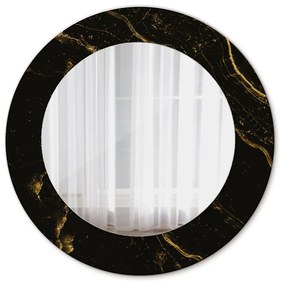 Kulaté zrcadlo s dekorem Černý mramor fi 50 cm