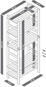 Tchibo - Venkovní regál s individuálně nastavitelnými policemi - barva: hnědá