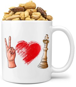 Hrnek Love Chess (Náplň hrníčku: Směs slaných oříšků)