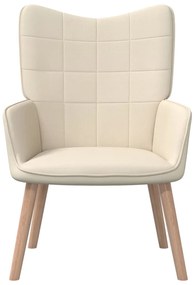 Relaxační křeslo se stoličkou krémové textil,  327932