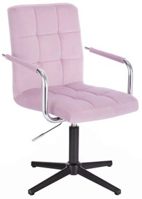 LuxuryForm DESIGN Otočná židle VERONA VELUR na černém kříži - levandule