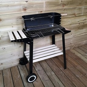 Mobilní gril s odkládacím stolkem BBQ 83 x 45