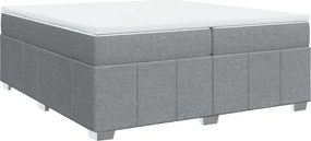 Box spring postel s matrací světle šedá 200 x 200 cm textil 3285498