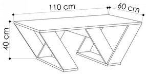 Konferenční stolek Pipra 110 cm bílý
