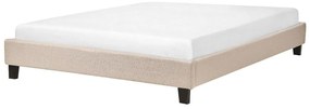 Béžová čalouněná postel 140x200 cm ROANNE Beliani