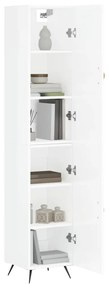 Skříň highboard bílá s vysokým leskem 34,5x34x180 cm kompozit