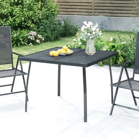 Zahradní stůl antracitový 100 x 100 x 72 cm ocelové pletivo - Default Title