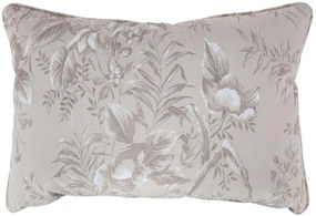 Hoorns Světle šedý sametový polštář se vzorem květin Tergi 40 x 60 cm
