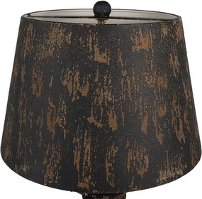 Černá antik dřevěno-kovová stolní lampa Nathalie - Ø 35*64 cm E27/max 1*60W