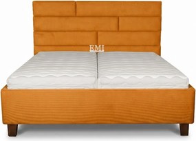 Postel čalouněná AZRA + lamelový rošt + matrace EMI