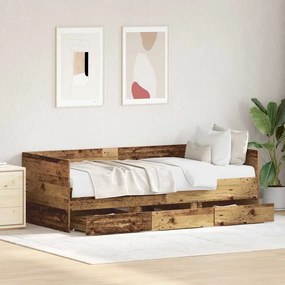 Daybed se zásuvkou Staré dřevo 90 x 190 cm Kompozitní dřevo 3333996