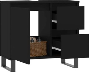 vidaXL Koupelnová skříňka 65 x 33 x 60 cm kompozitní dřevo [831613] Barva: Černá