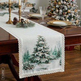 VÁNOČNÍ BĚHOUN NA STŮL XMAS9 40X140 CM VZOROVANÝ