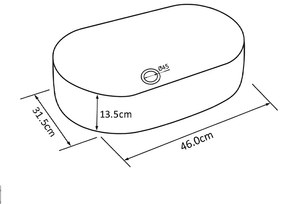 BPS-koupelny Keramické umyvadlo na desku HYD-CI-MAR8-460 46x31,5 cm, béžový mramor