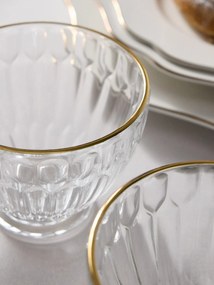 Sinsay - Rýhované šálky se zlatým okrajem 2 pack - clear
