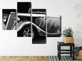 Vícedílný obraz Hot Rod Auto Ve Vintage Stylu Nedostatek Nedostatek Plátno Canvas 120x75