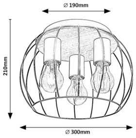 Rabalux 5293 - Stropní svítidlo KAMALA 3xE27/25W/230V
