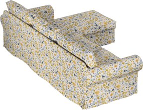 Potah na pohovku IKEA Ektorp 2-místná s lenoškou barva žlutá látka pletený vzor, vzorované