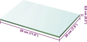 Policové desky 2 ks sklo čiré 20 x 30 cm 3051546