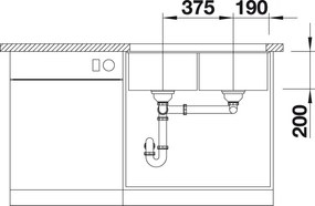 BLANCO GmbH + Co KG Blanco SUBLINE 350/350 U InFino Silgranit černá bez táhla