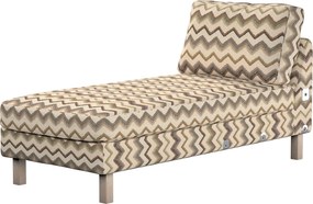 Potah na přídavný šezlong IKEA Karlstad, krátký barva béžová látka pletený vzor, vzorované